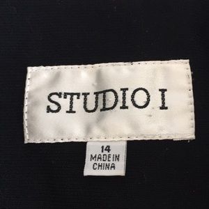 Studio I | Jackets & Coats | Studio Black Blazer With Tan Trim | Poshmark